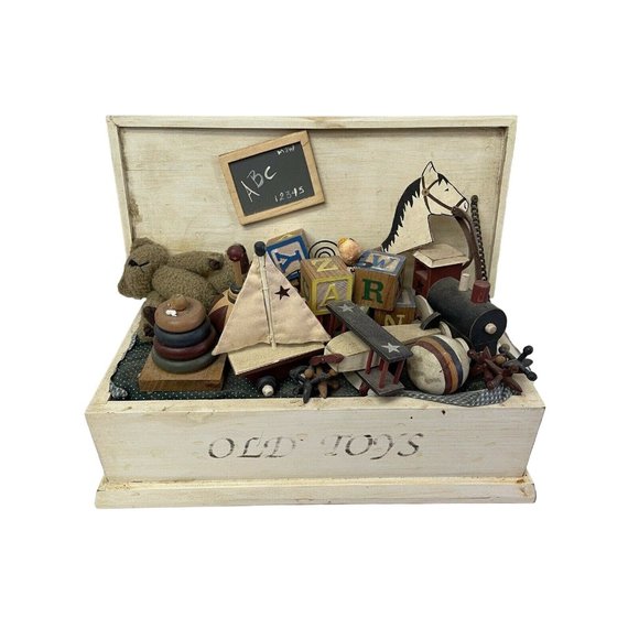 Unbranded | Toys | Vintage Wooden Toy Box Hand Crafted Old Toys ...